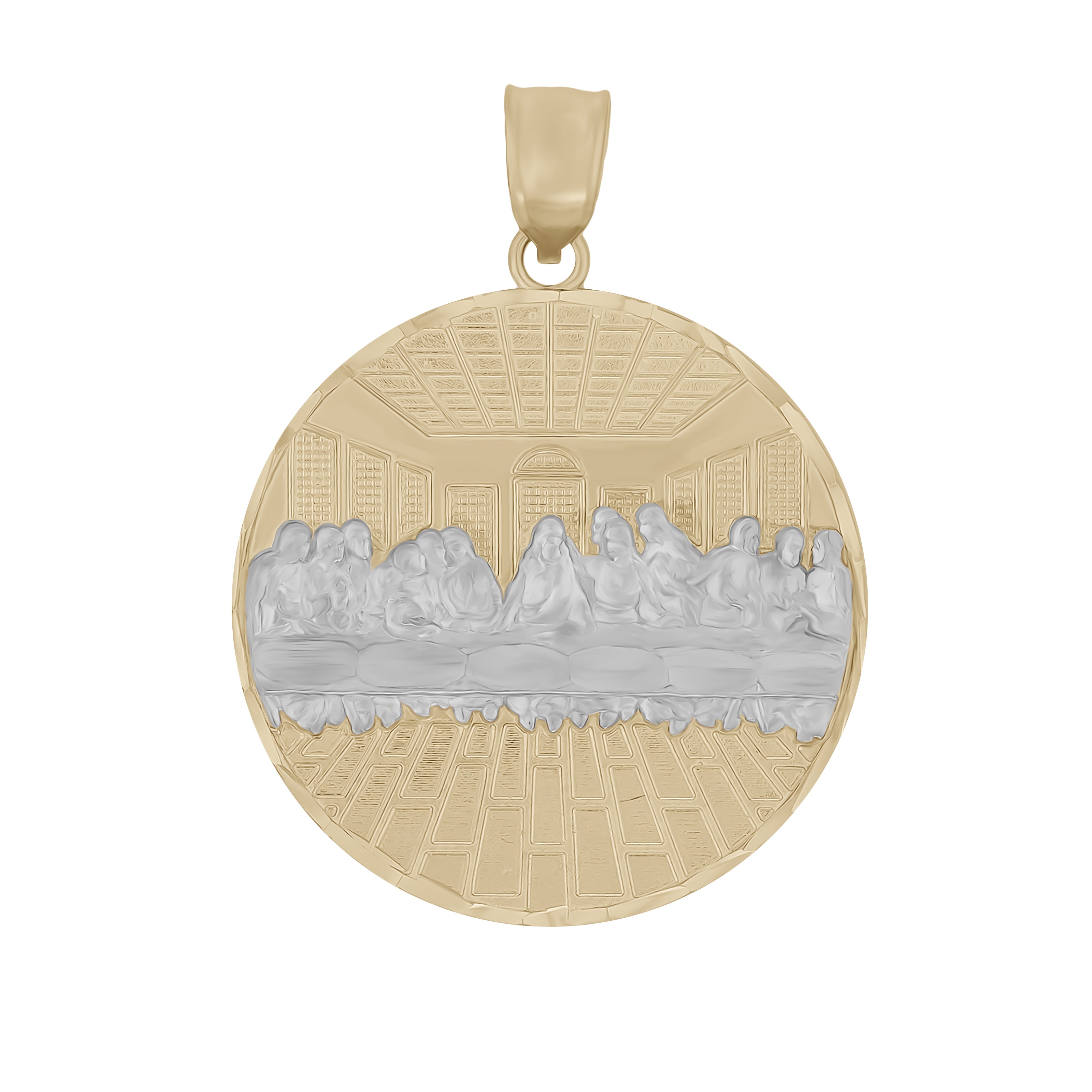 Faith Based Gift For Him Solid 10k Or 14k Gold Last Supper Pendant ...