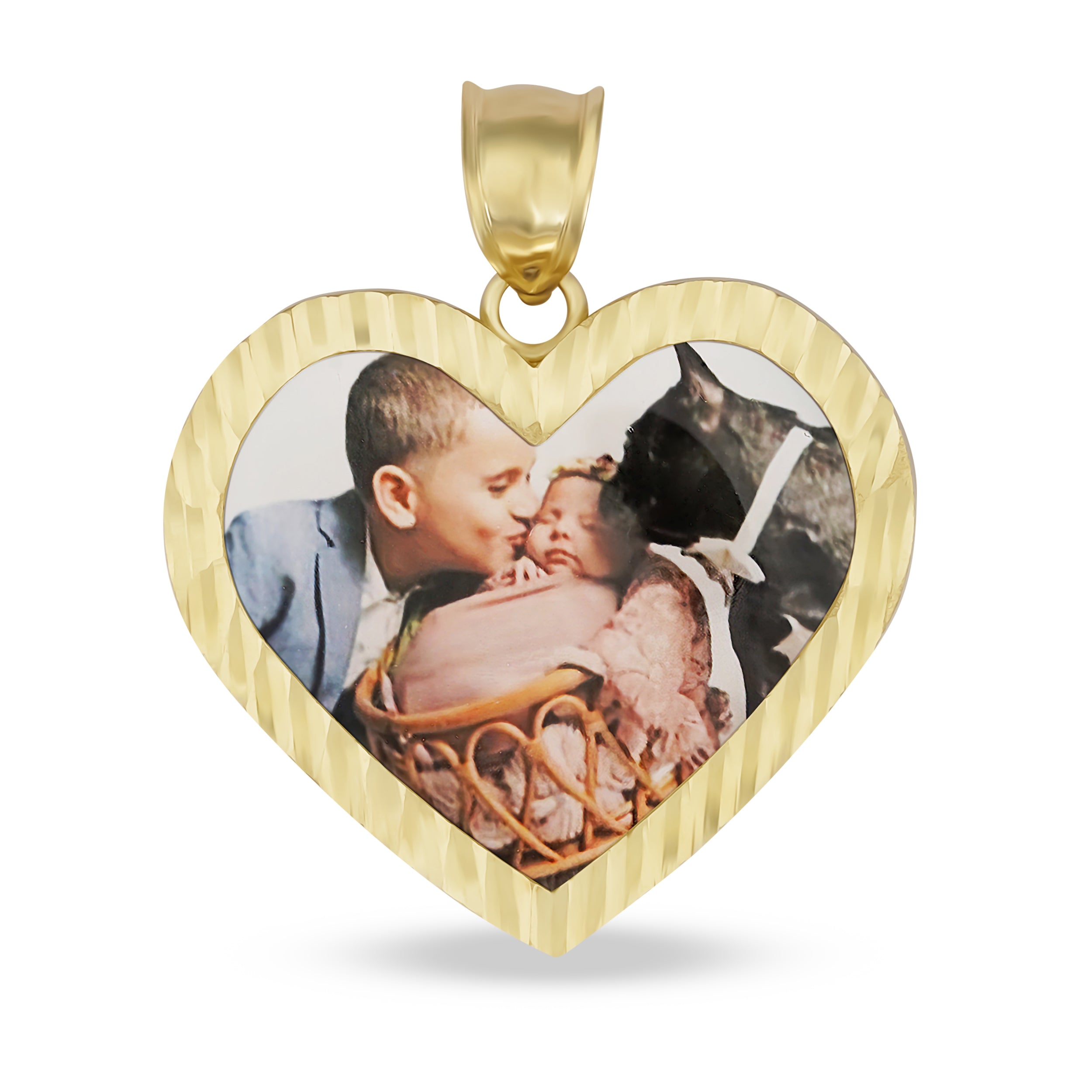 10k Gold Memorial Picture Classic DC Heart Pendant – Nolters