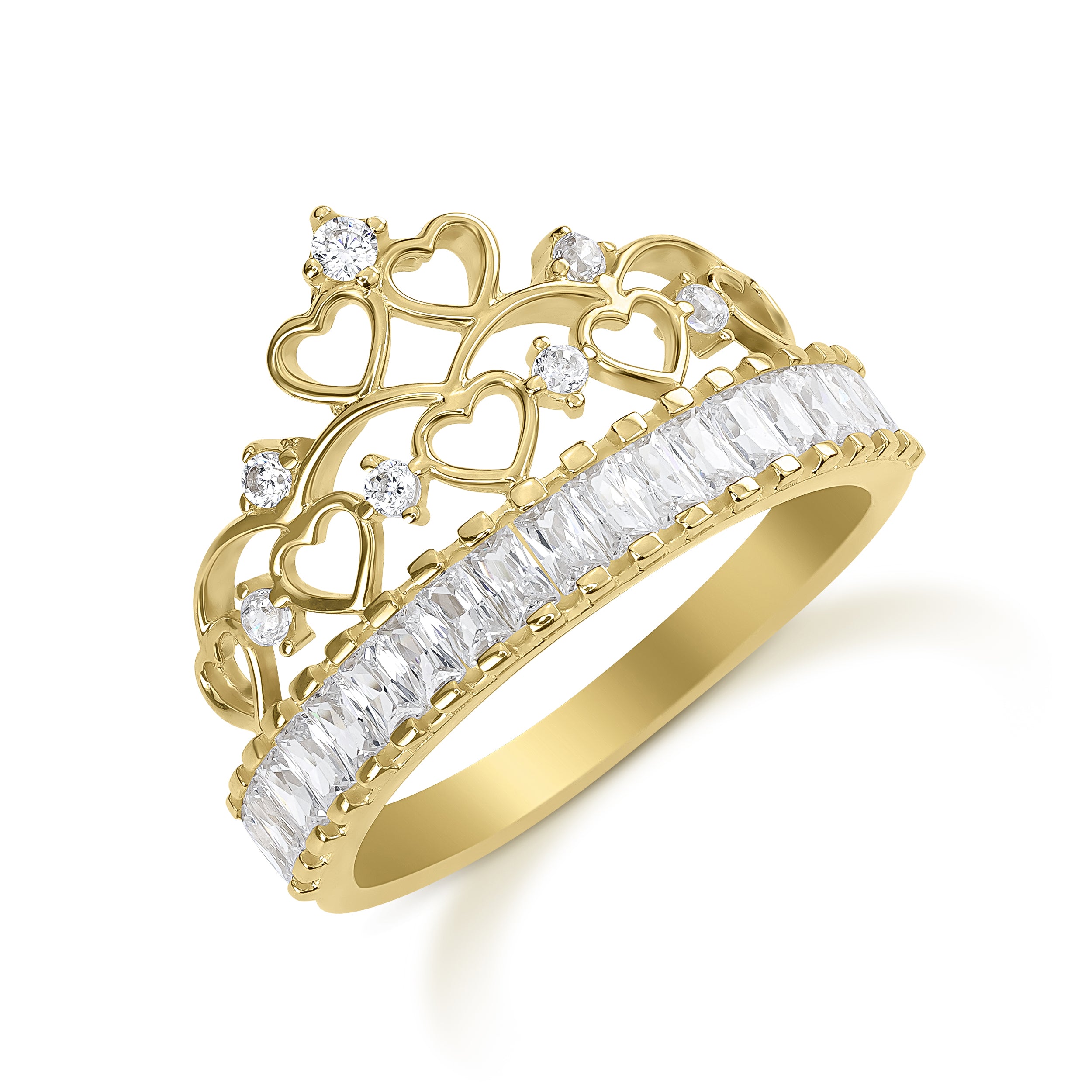 14k Gold Lisa Crown CZ Ring – Nolters