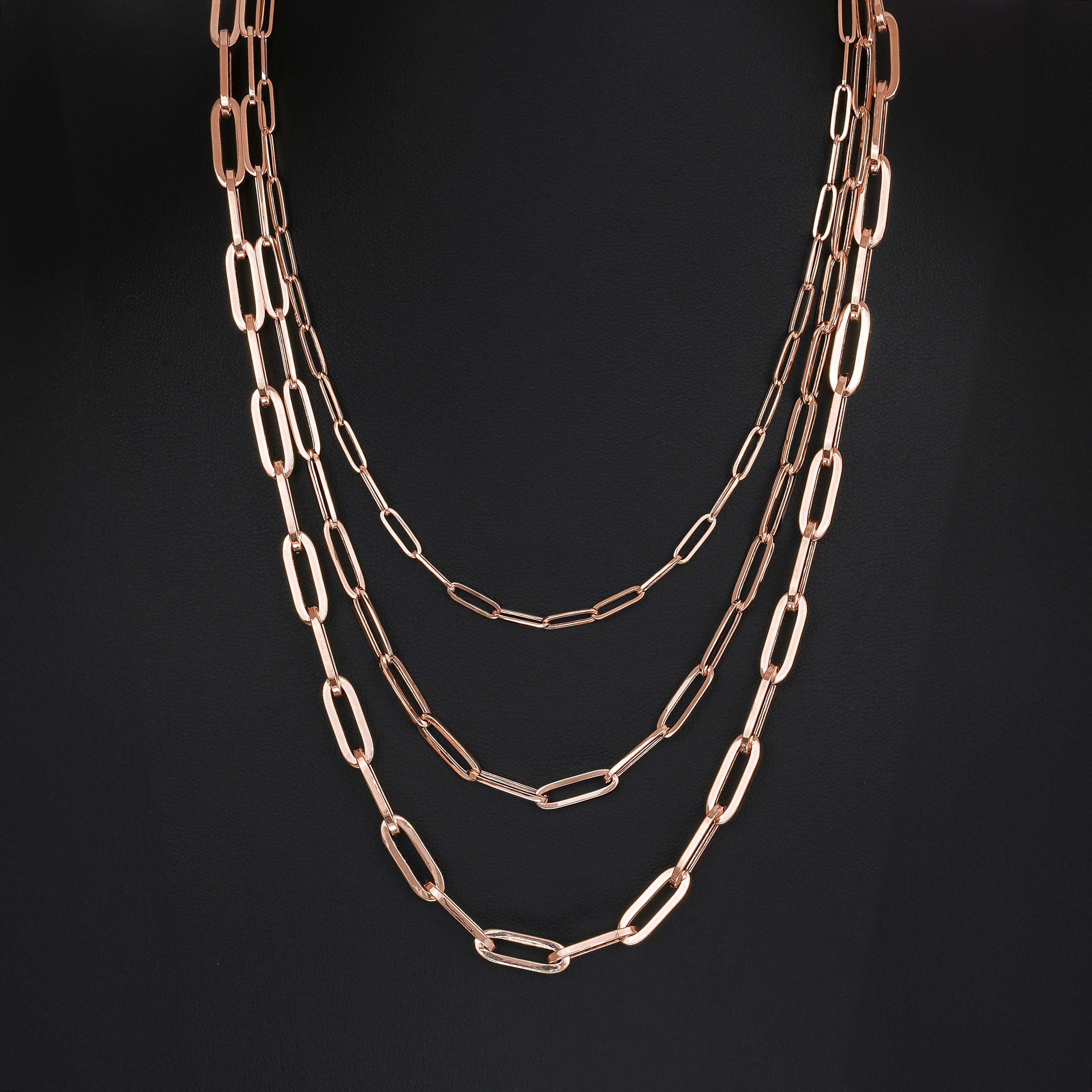 Rose gold paperclip chain store