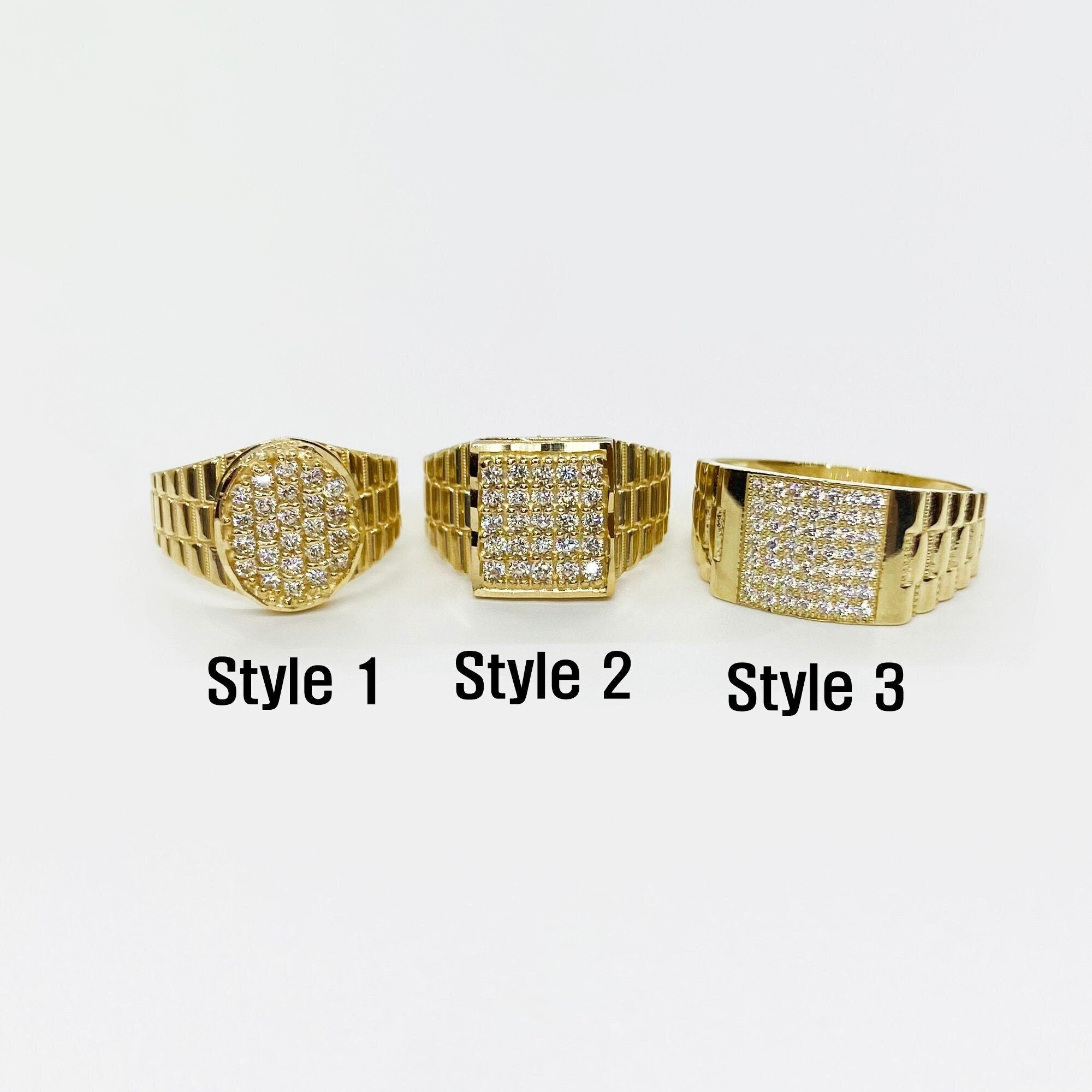 10k & 14k Gold Rollie Style CZ Ring – Nolters